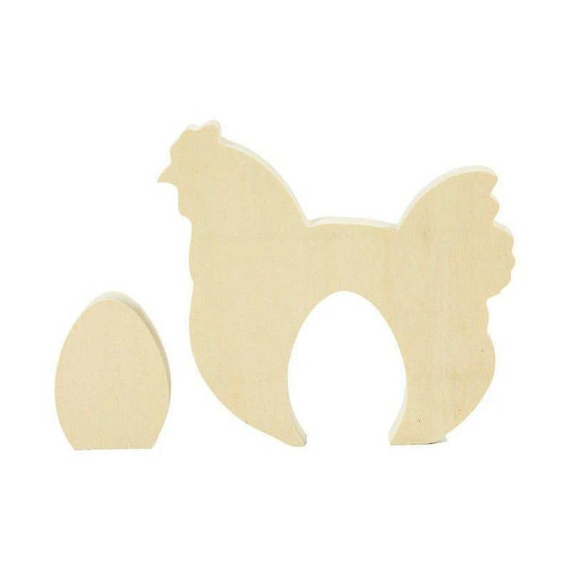 Dekorace Z Překližky Slepice (2ks), Předměty Na Decoupage Hobby Barvy