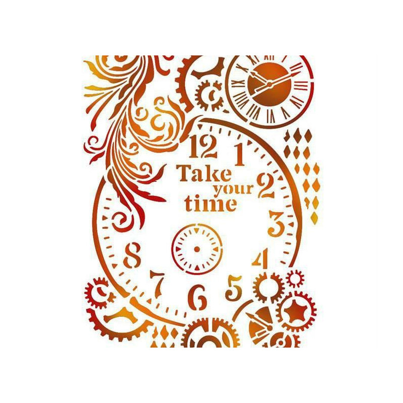 Plastová Šablona Stamperia 21x30cm Hodiny A Ozubená Kola Stamperia ...